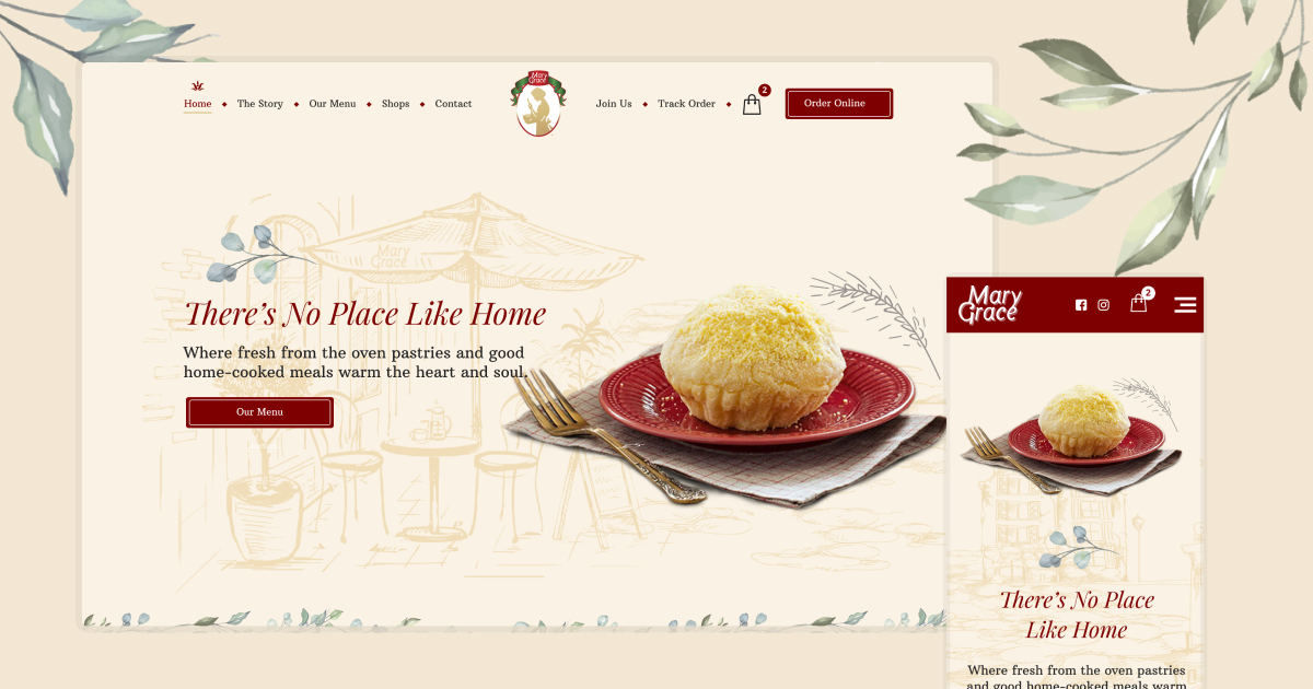 A Taste of Home - Mary Grace Cafe Website Redesign